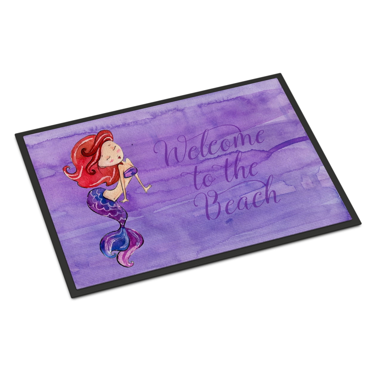 Carolines Treasures BB8514MAT Mermaid Welcome Purple Door Mat Indoor ...