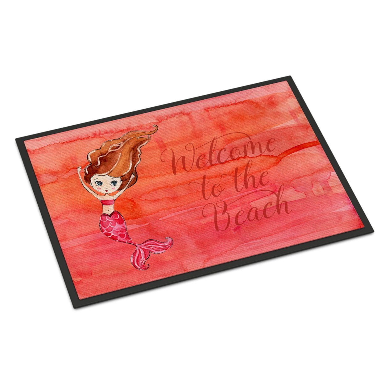 Carolines Treasures BB8516MAT Mermaid Welcome Red Indoor or Outdoor Mat ...