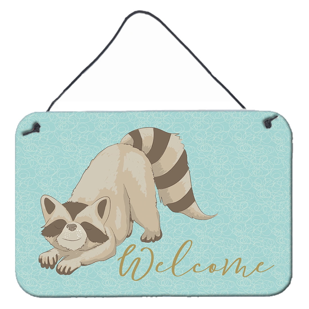 Carolines Treasures BB8560DS812 Raccoon Welcome Wall or Door Hanging ...