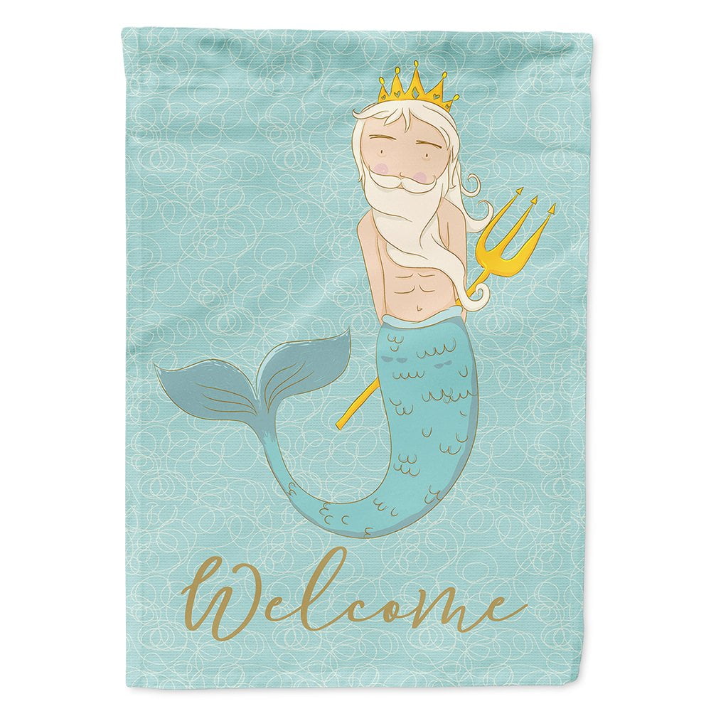 Carolines Treasures BB8584CHF Neptune Merman Welcome Flag Canvas House ...