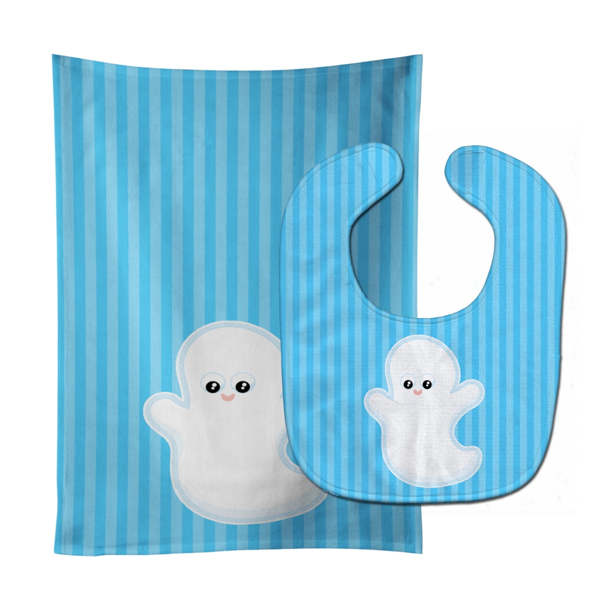 Carolines Treasures BB8792STBU Halloween Ghost Baby Bib and Burp Cloth ...