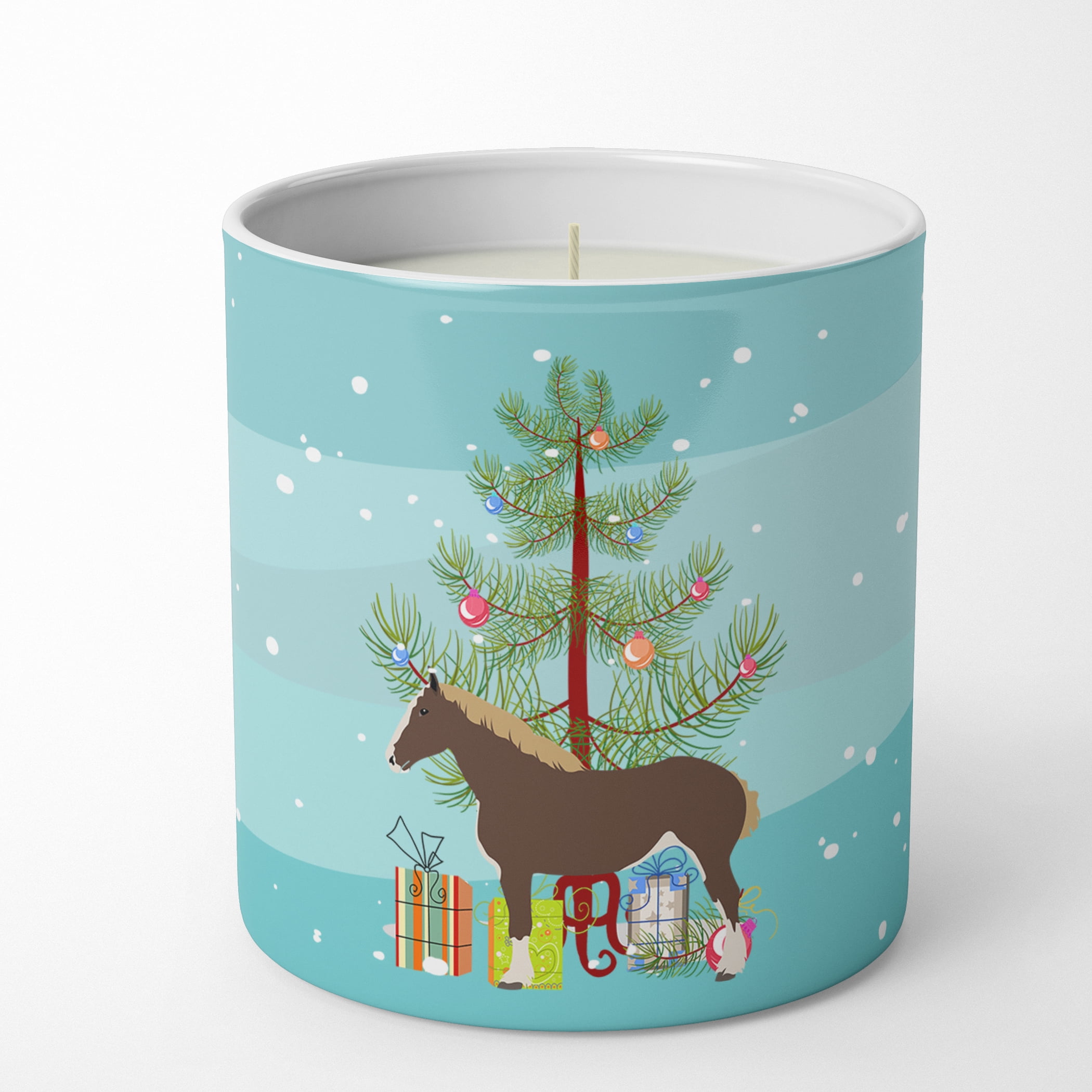 Percheron Horse Christmas 10 oz Decorative Soy Candle 3.25 in x 3.75 in ...