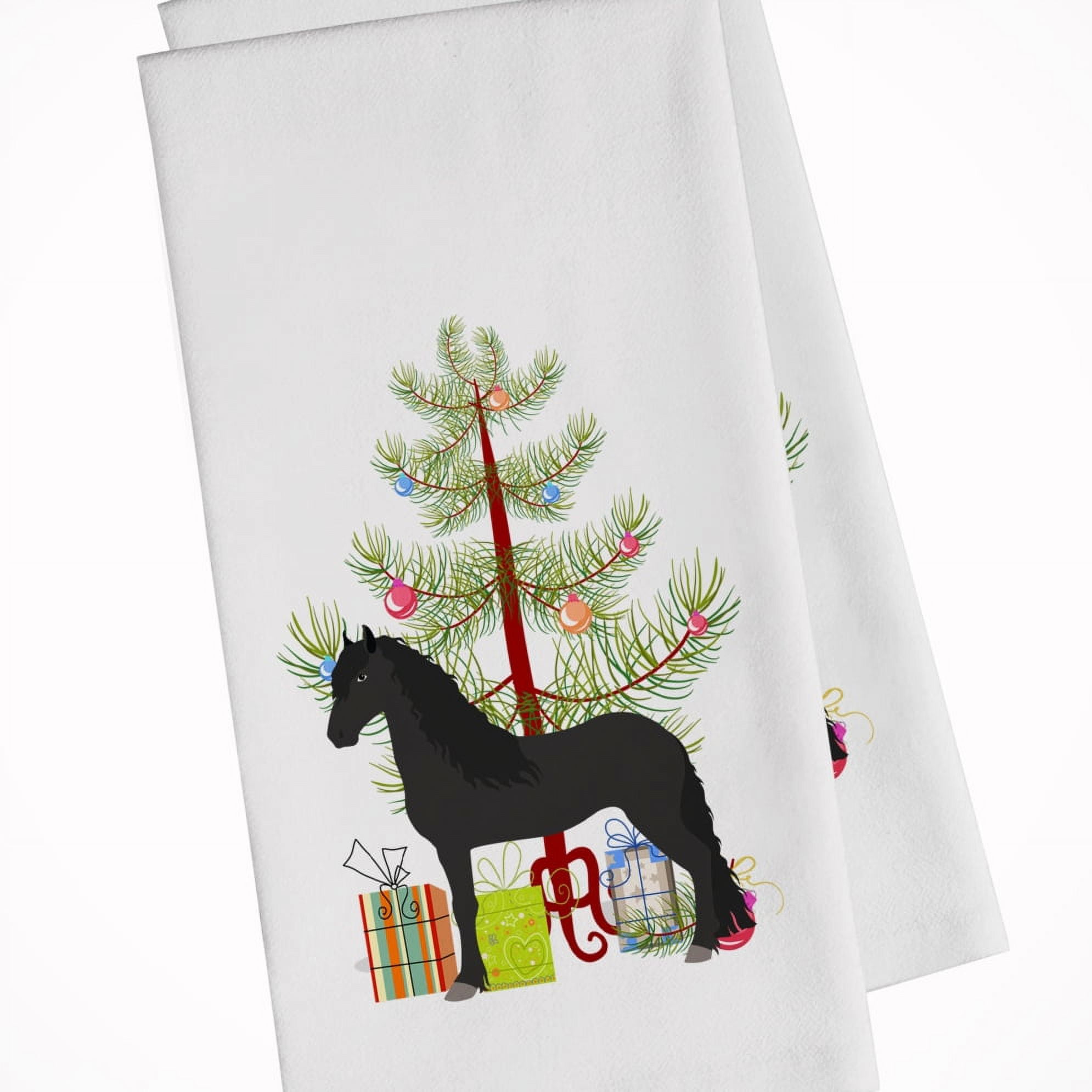 Carolines Treasures BB9282WTKT Friesian Horse Christmas White Kitchen ...