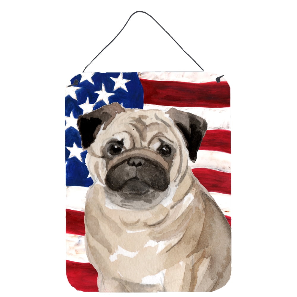 Carolines Treasures BB9391DS1216 Fawn Pug Patriotic Wall or Door ...