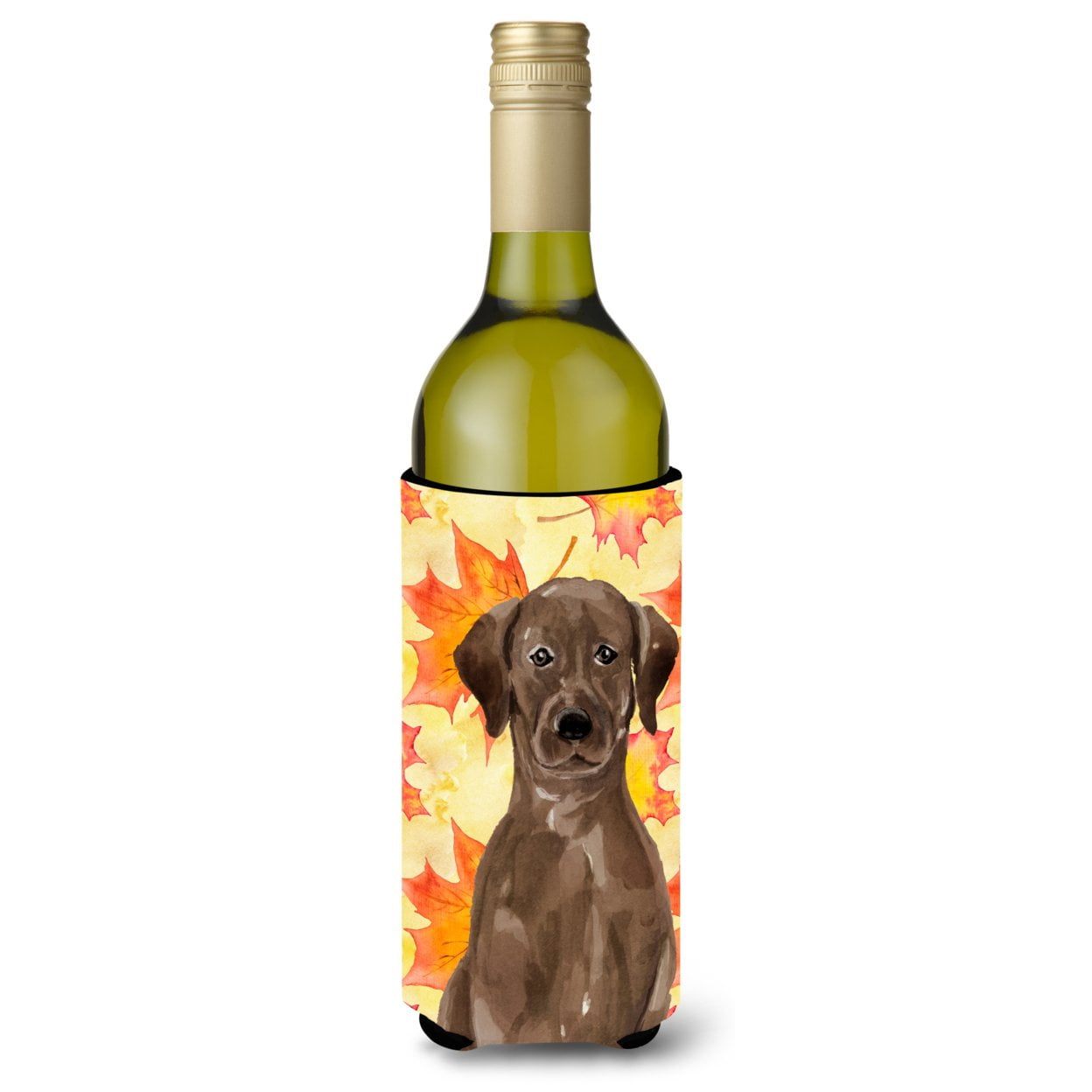Carolines Treasures BB9505LITERK Chocolate Labrador Fall Wine Bottle ...