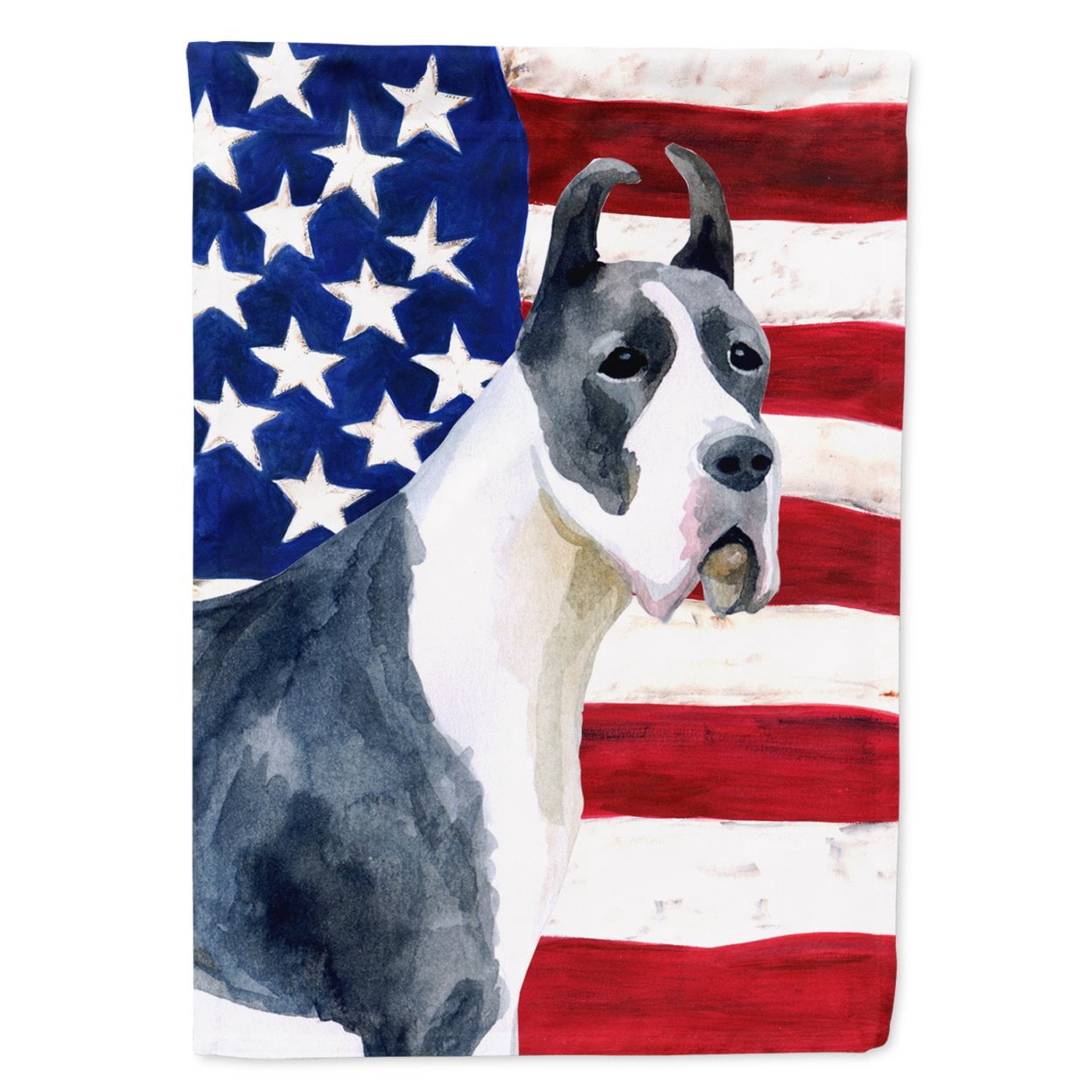 Carolines Treasures BB9643GF Harlequin Great Dane Patriotic Flag Garden ...