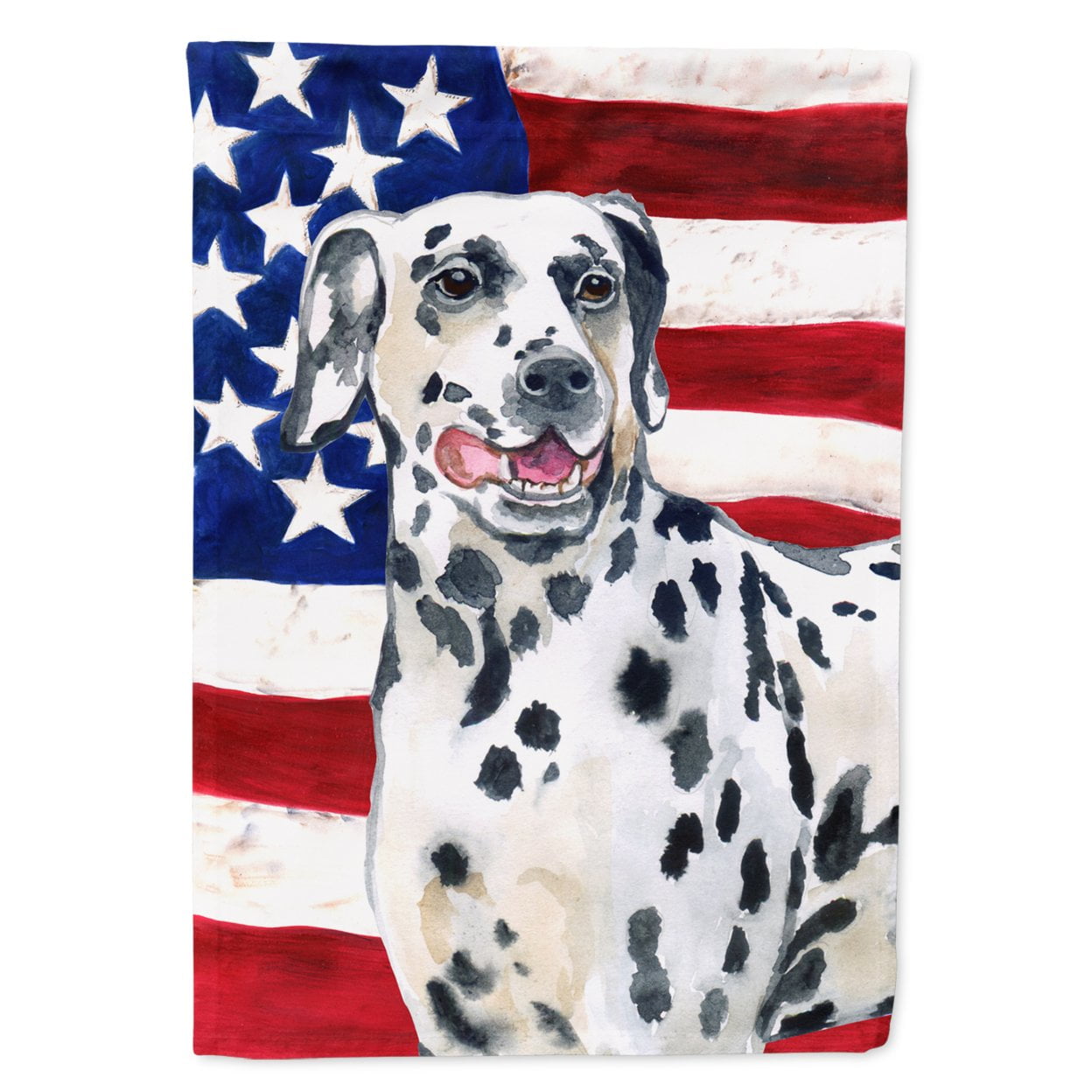 Carolines Treasures BB9653GF Dalmatian Patriotic Flag Garden Size Small ...