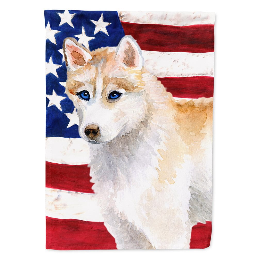 Carolines Treasures BB9655CHF Siberian Husky Patriotic Flag Canvas ...