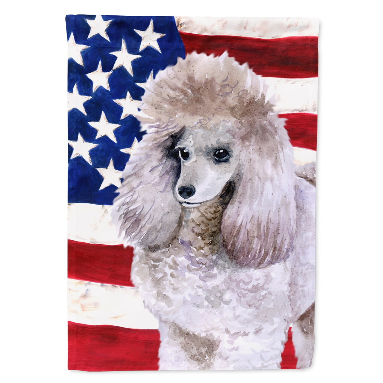 Carolines Treasures BB9665GF Poodle Patriotic Flag Garden Size Small ...