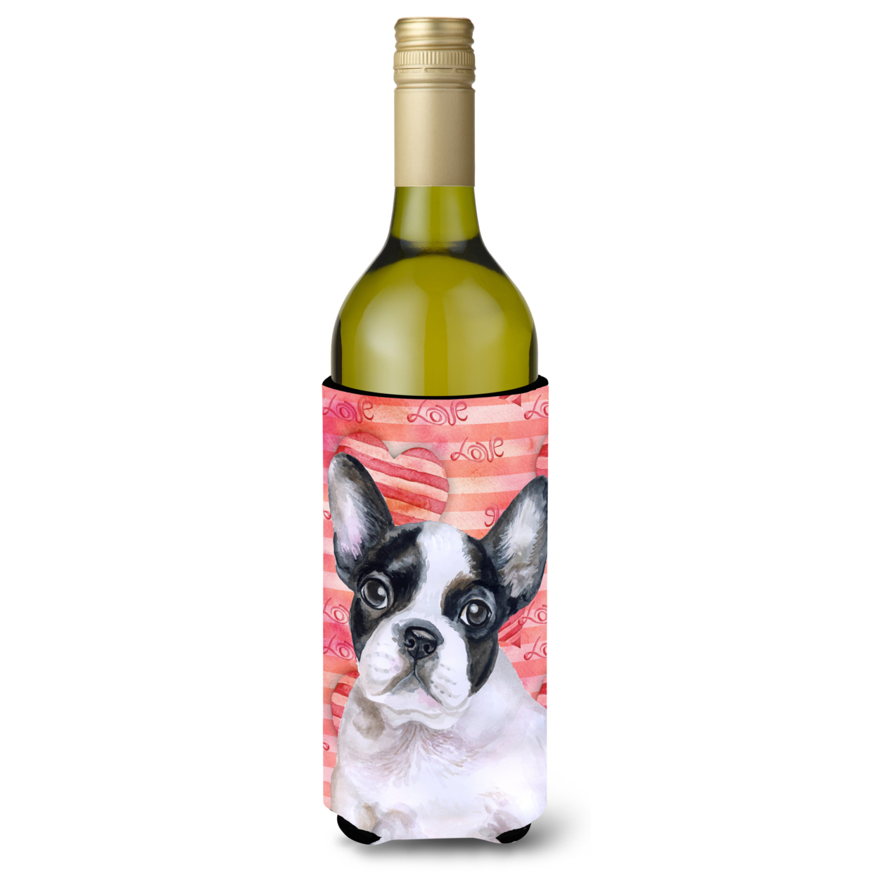 Carolines Treasures BB9797LITERK French Bulldog Black White Love Wine ...