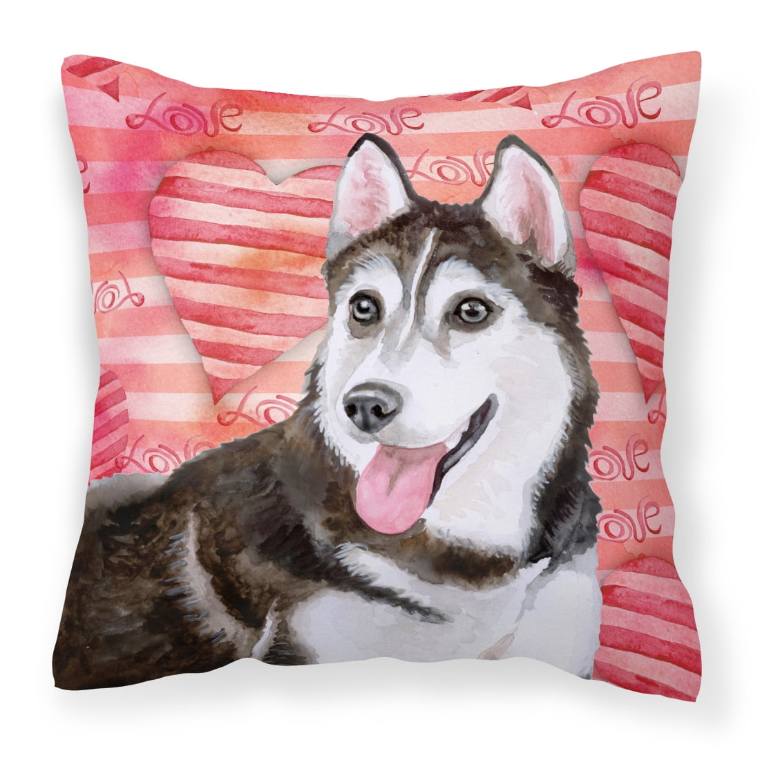 Carolines Treasures BB9799PW1414 Siberian Husky 2 Love Fabric ...