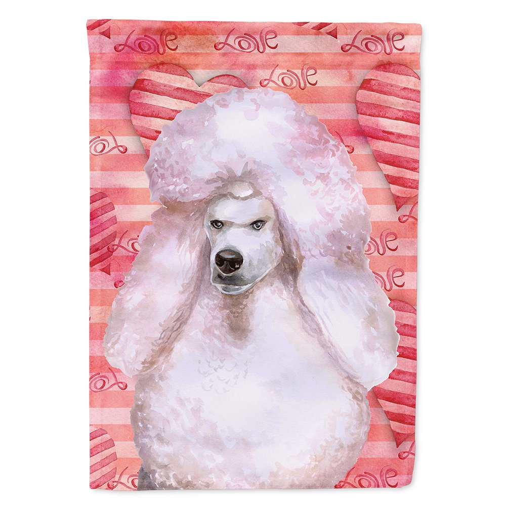 Carolines Treasures BB9804CHF White Standard Poodle Love Flag Canvas ...