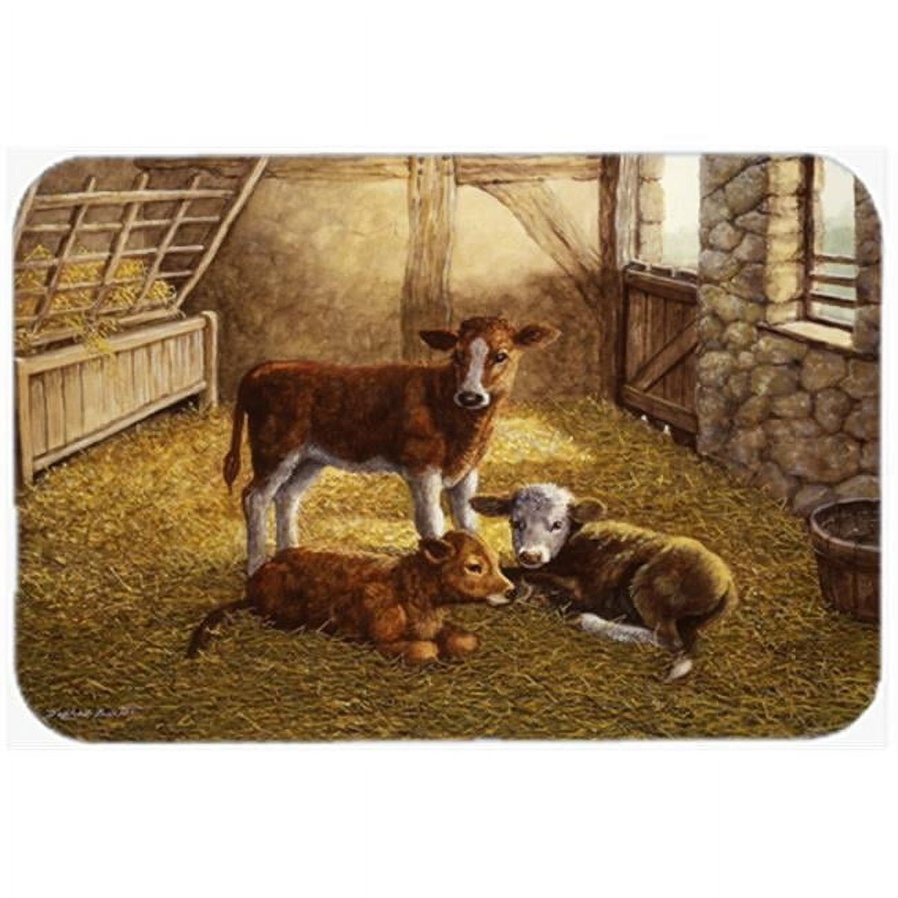 Carolines Treasures BDBA0179LCB Cows Calves in the Barn Glass Cutting ...