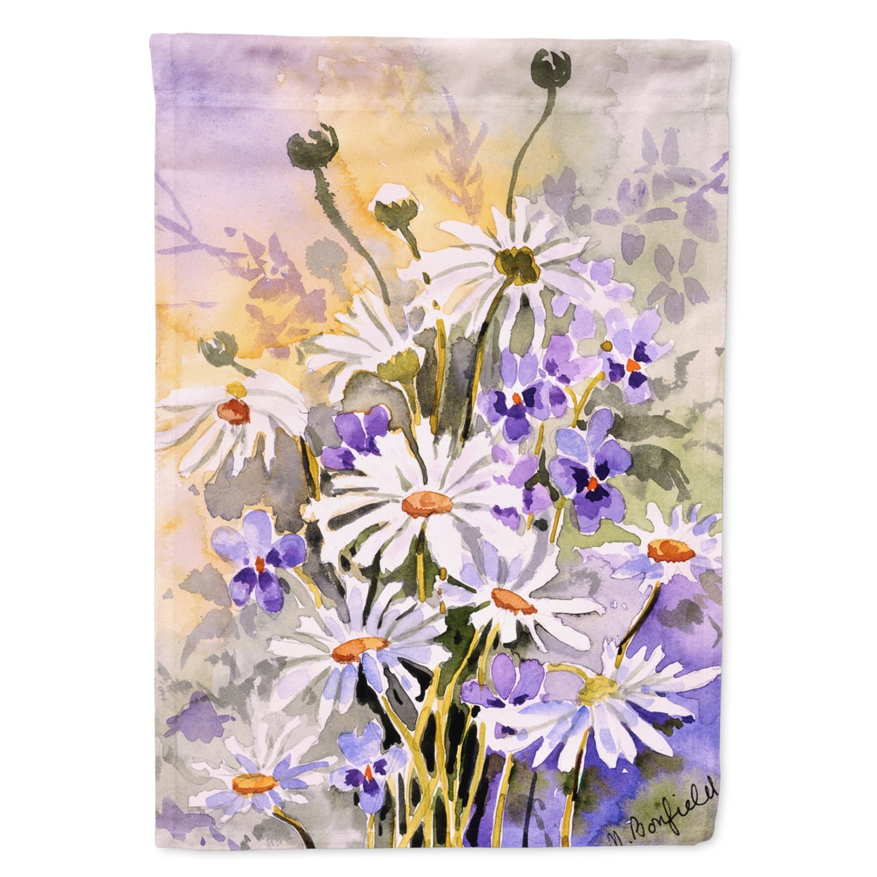 Carolines Treasures BMBO0115CHF Daisies by Maureen Bonfield Flag Canvas ...