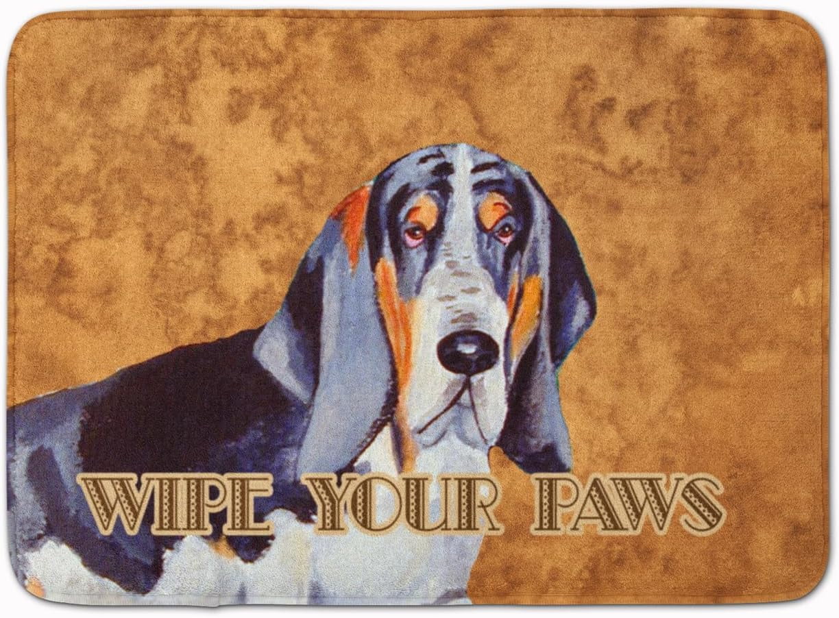 Carolines Treasures Basset Hound Wipe your Paws Machine Washable Memory ...