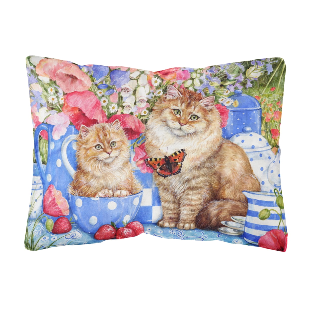 Carolines Treasures CDCO0200PW1216 Blue Cats Fabric Decorative Pillow ...