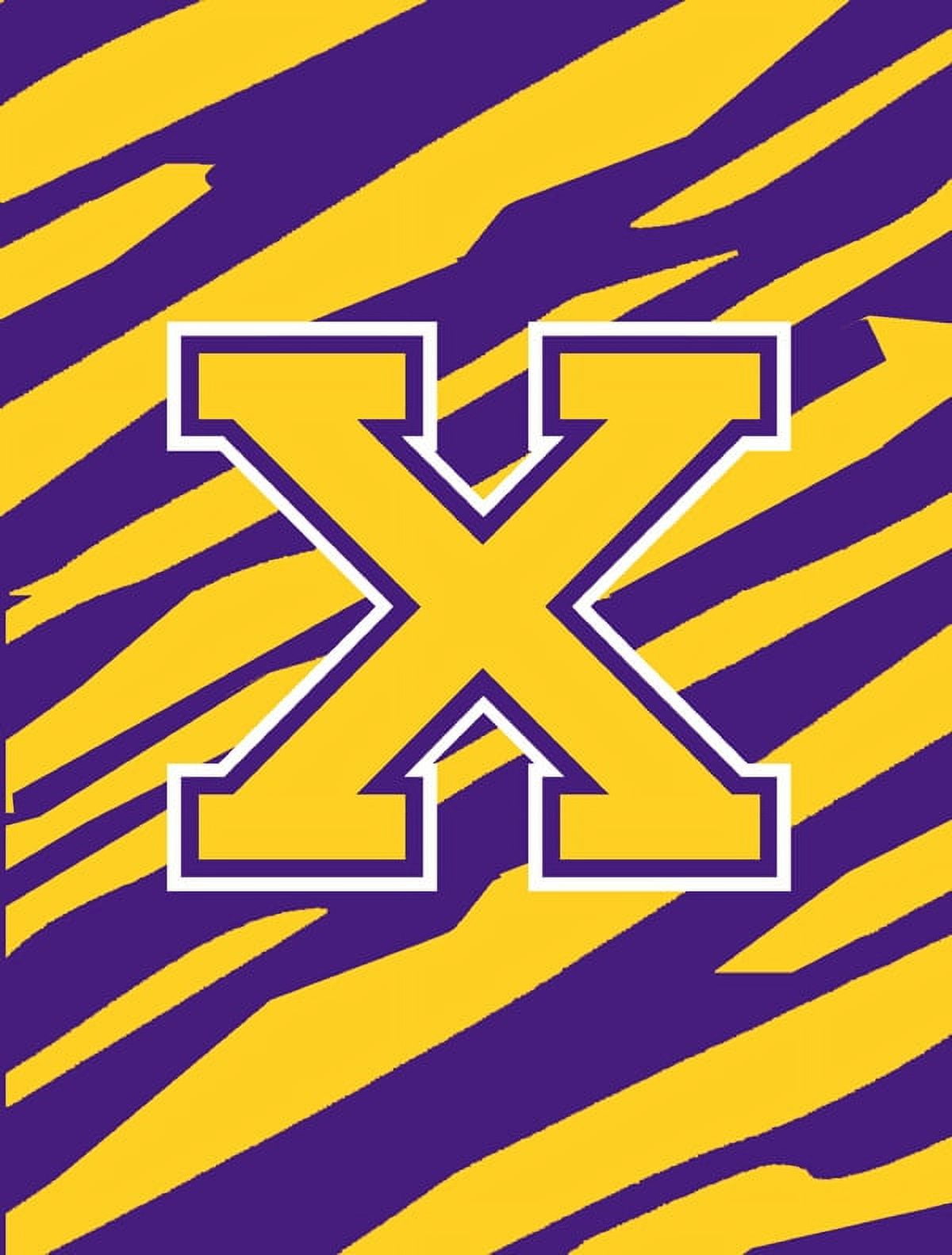 Carolines Treasures CJ1022-X-GF Monogram - Tiger Stripe - Purple Gold ...