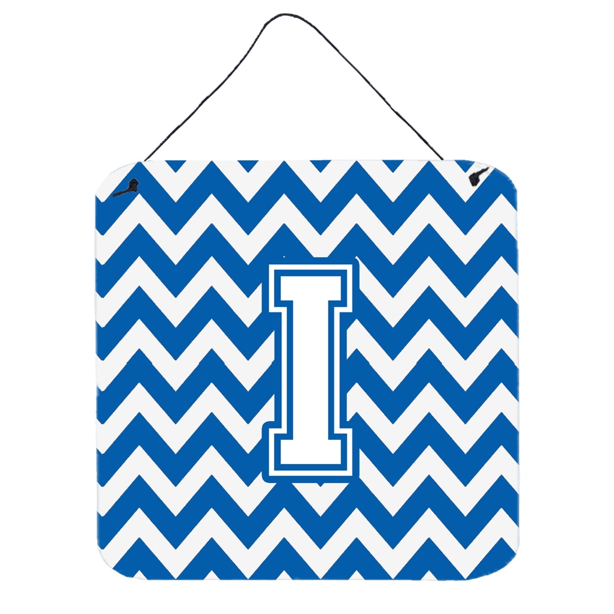 Carolines Treasures CJ1045-IDS66 Letter I Chevron Blue and White Wall ...