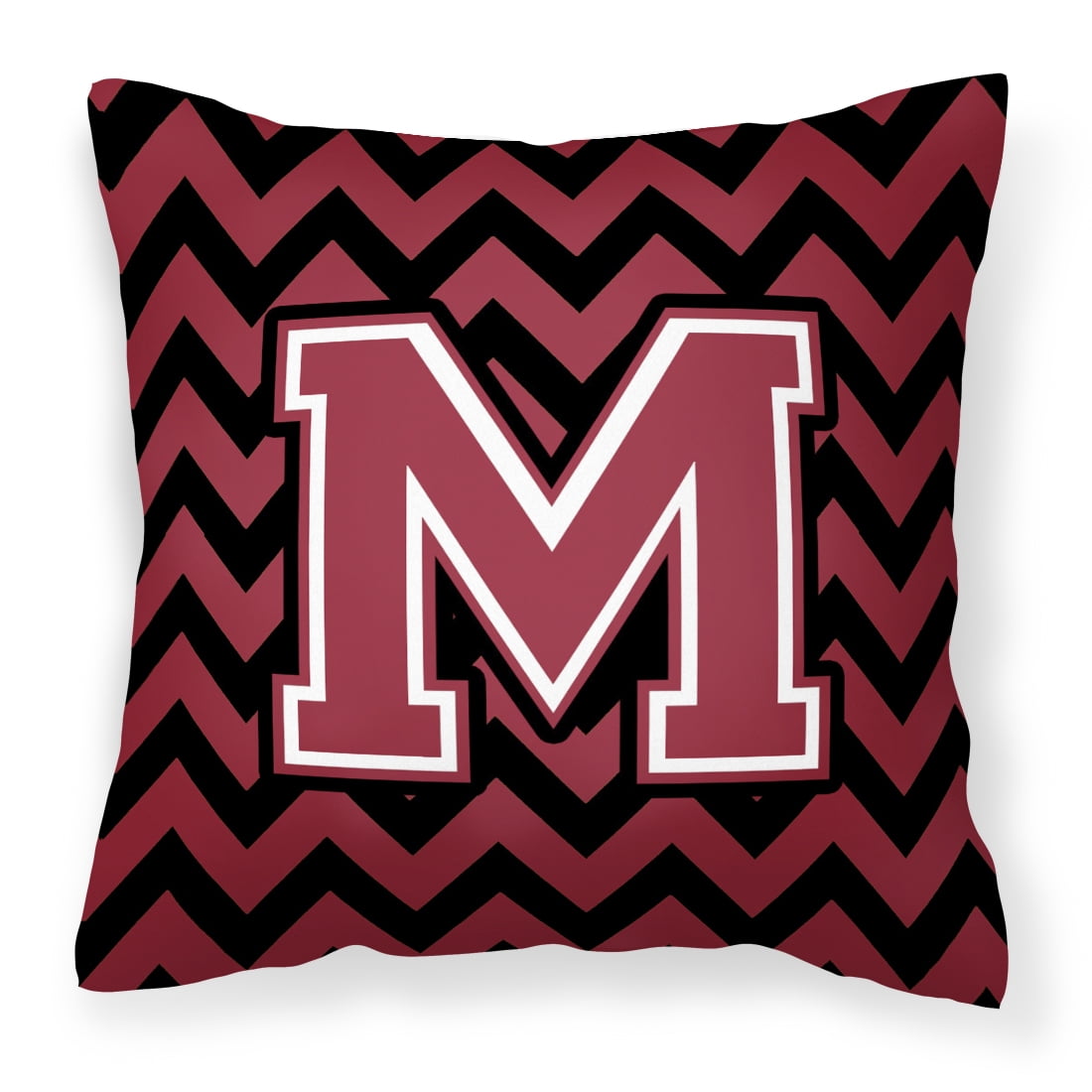 Carolines Treasures CJ1052-MPW1414 Letter M Chevron Garnet & Black ...