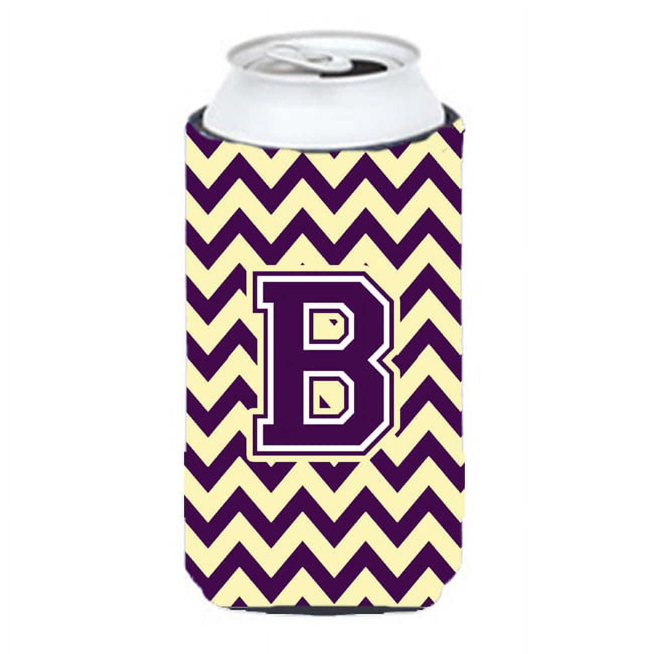 Carolines Treasures CJ1058-BTBC Letter B Chevron Purple and Gold Tall ...