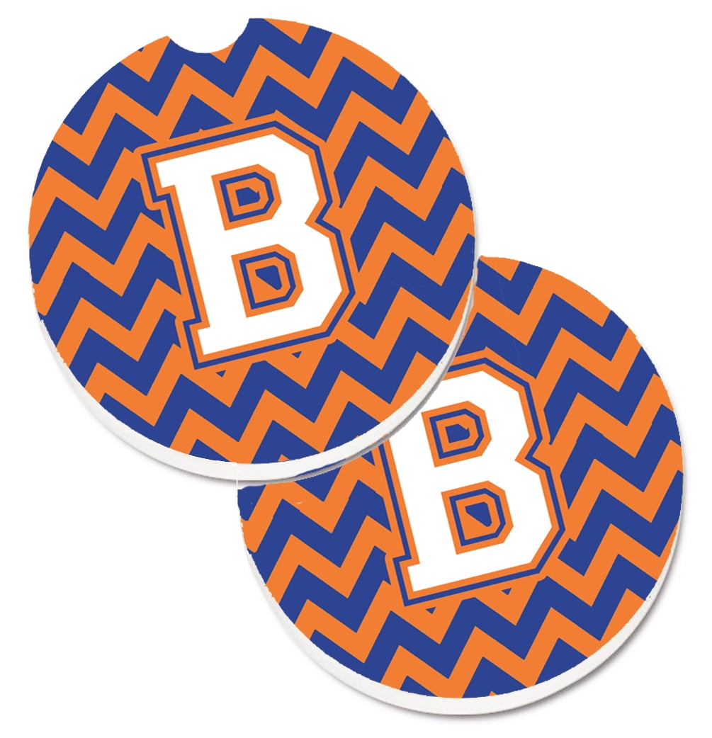 Carolines Treasures CJ1060-BCARC Letter B Chevron Blue & Orange No.3 ...
