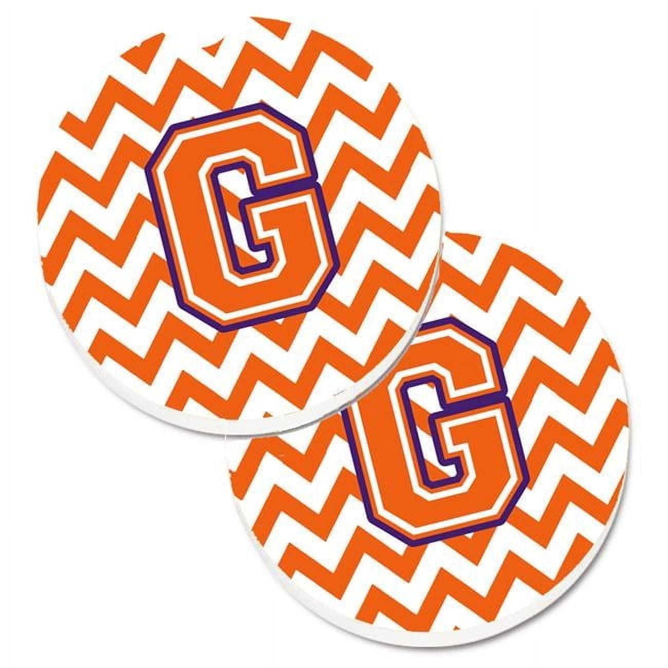 Carolines Treasures CJ1062-GCARC Letter G Chevron Orange & Regalia Set ...