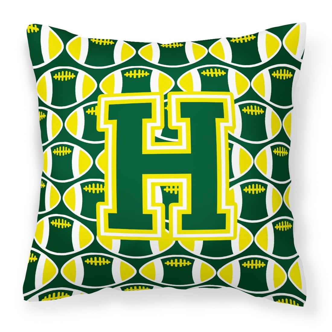 Carolines Treasures CJ1075-HPW1414 Letter H Football Green & Yellow ...