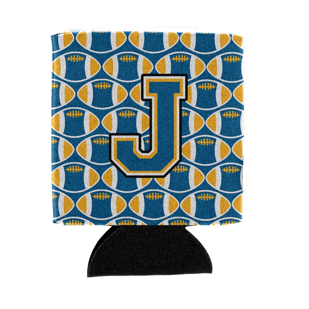 Carolines Treasures CJ1077-JCC Letter J Football Blue and Gold Can or ...