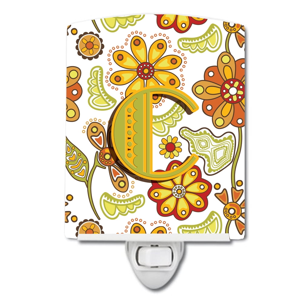 Carolines Treasures CJ2003-CCNL Letter C Floral Mustard and Green ...