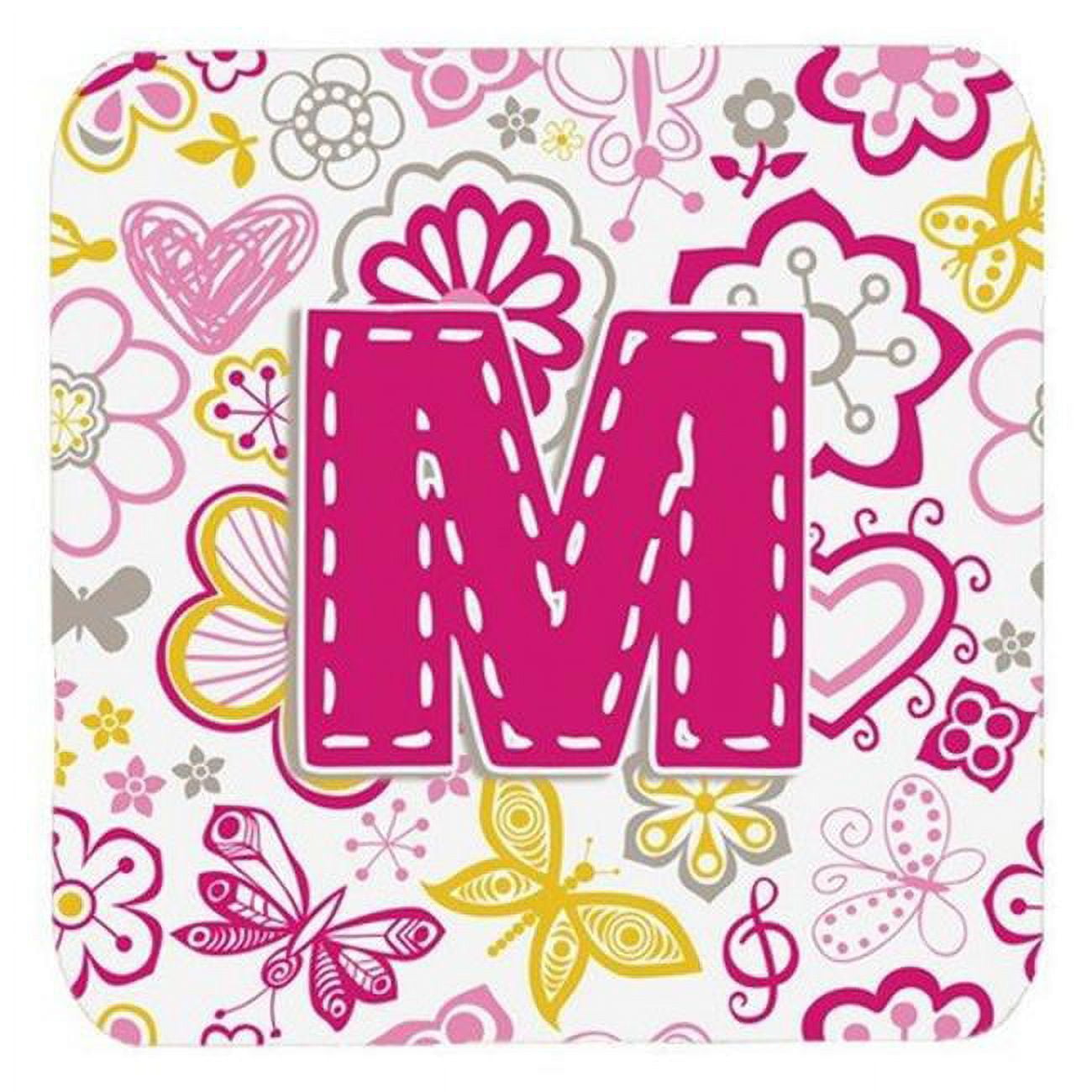 Carolines Treasures CJ2005-MFC Letter M Flowers And Butterflies Pink ...