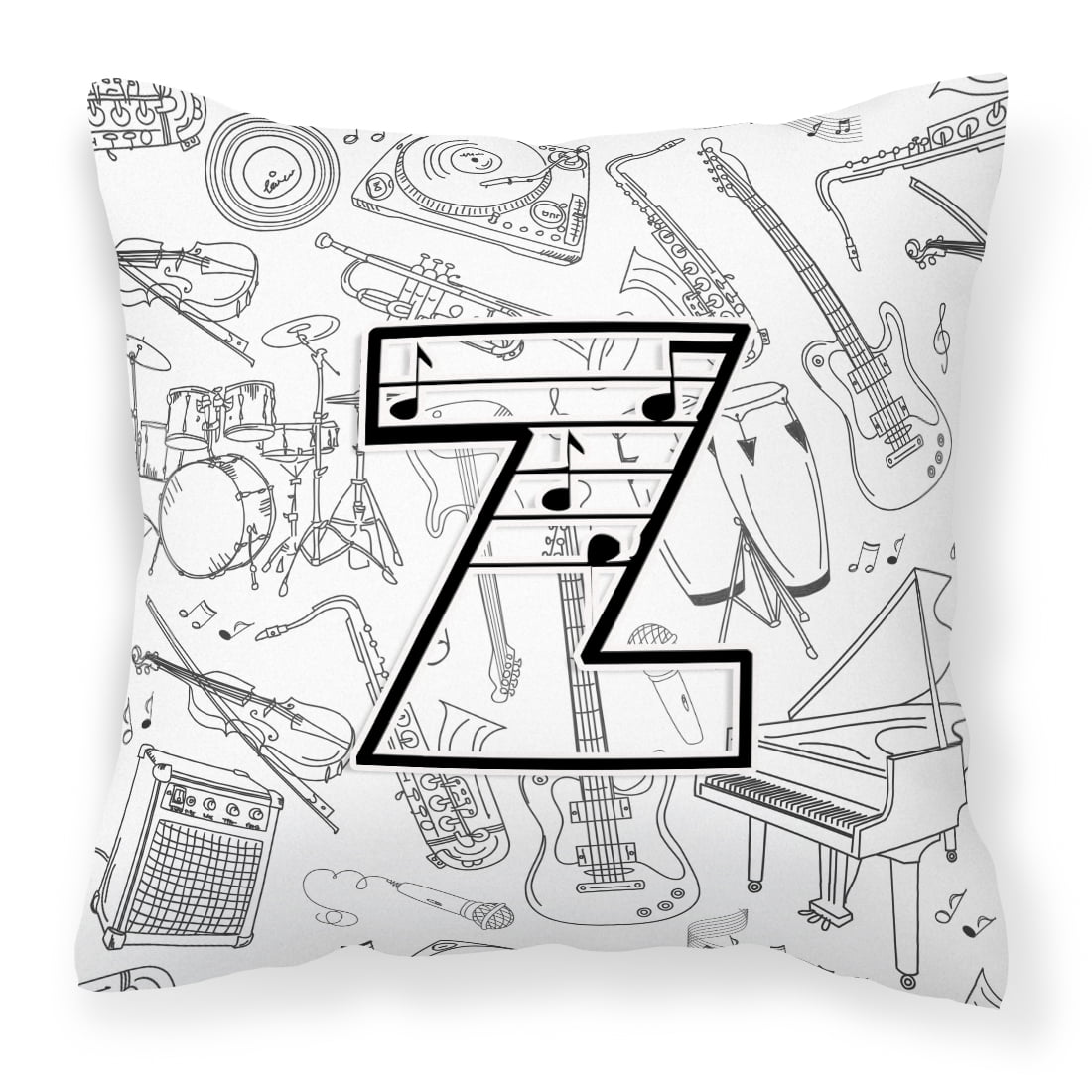 Carolines Treasures CJ2007-ZPW1414 Letter Z Musical Note Letters Canvas ...