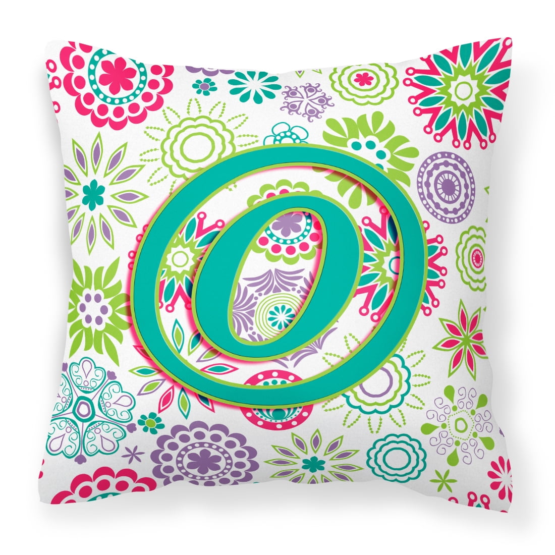 Carolines Treasures CJ2011-OPW1414 Letter O Flowers Pink Teal Green ...