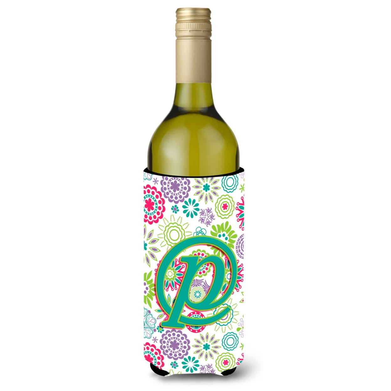 Carolines Treasures CJ2011-PLITERK Letter P Flowers Pink Teal Green ...
