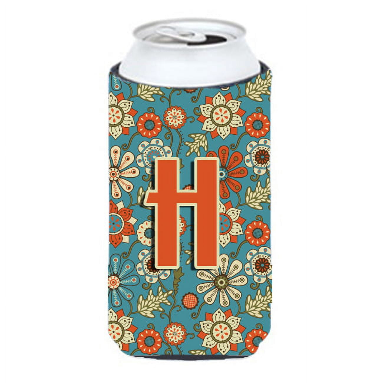Carolines Treasures CJ2012-HTBC Letter H Flowers Retro Blue Tall Boy ...