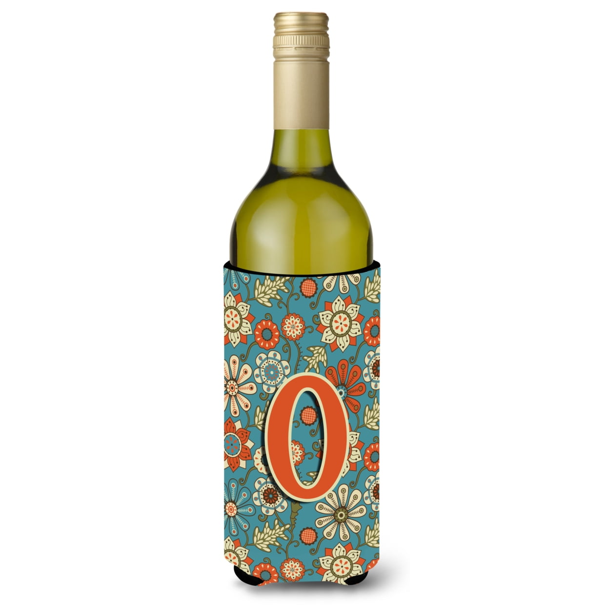 Carolines Treasures CJ2012-OLITERK Letter O Flowers Retro Blue Wine ...
