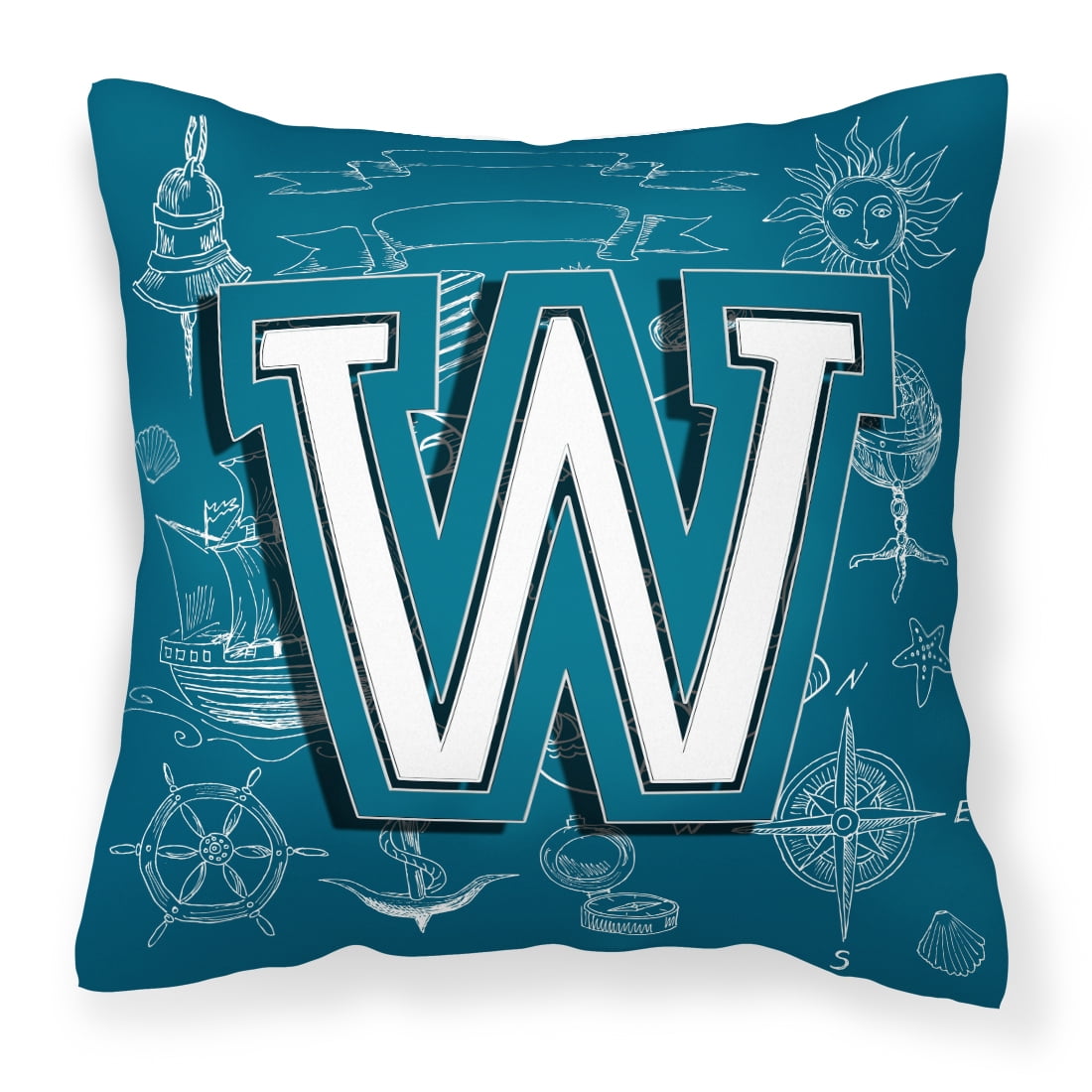 Carolines Treasures CJ2014-WPW1414 Letter W Sea Doodles Initial ...