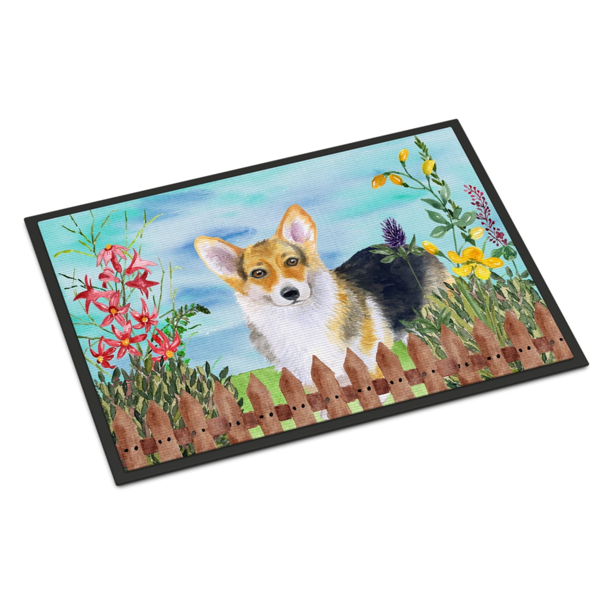 Carolines Treasures CK1204MAT Pembroke Corgi Spring Door Mat Indoor Rug ...