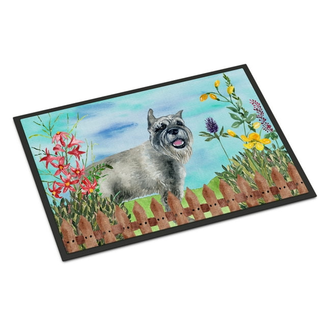 Carolines Treasures CK1224JMAT Schnauzer Spring Door Mat Indoor Rug or ...