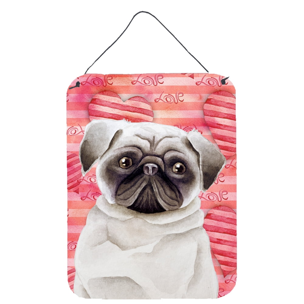 Carolines Treasures CK1392DS1216 Pug Love Wall or Door Hanging Prints ...