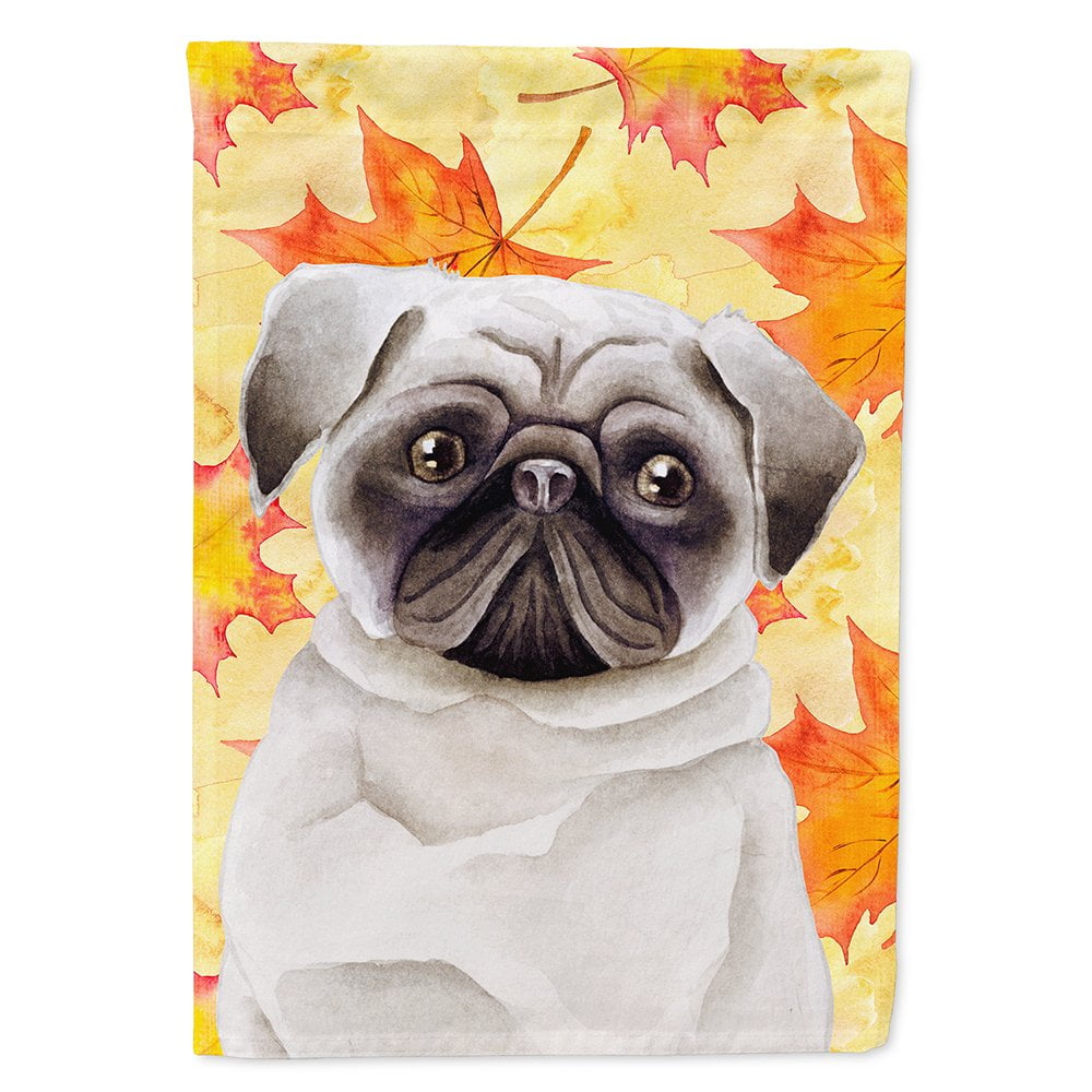 Carolines Treasures CK1406CHF Pug Fall Flag Canvas House Size Large ...