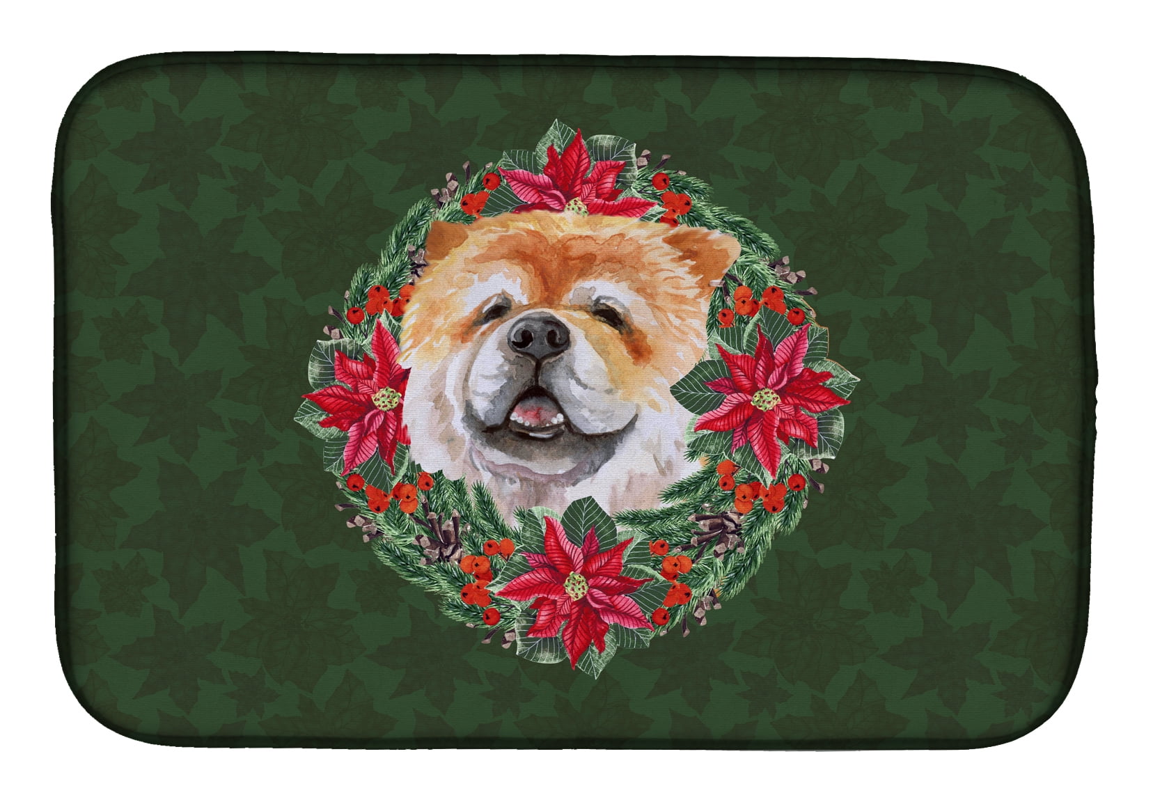 Carolines Treasures CK1561DDM Cane Corso Poinsetta Wreath Dish Drying ...