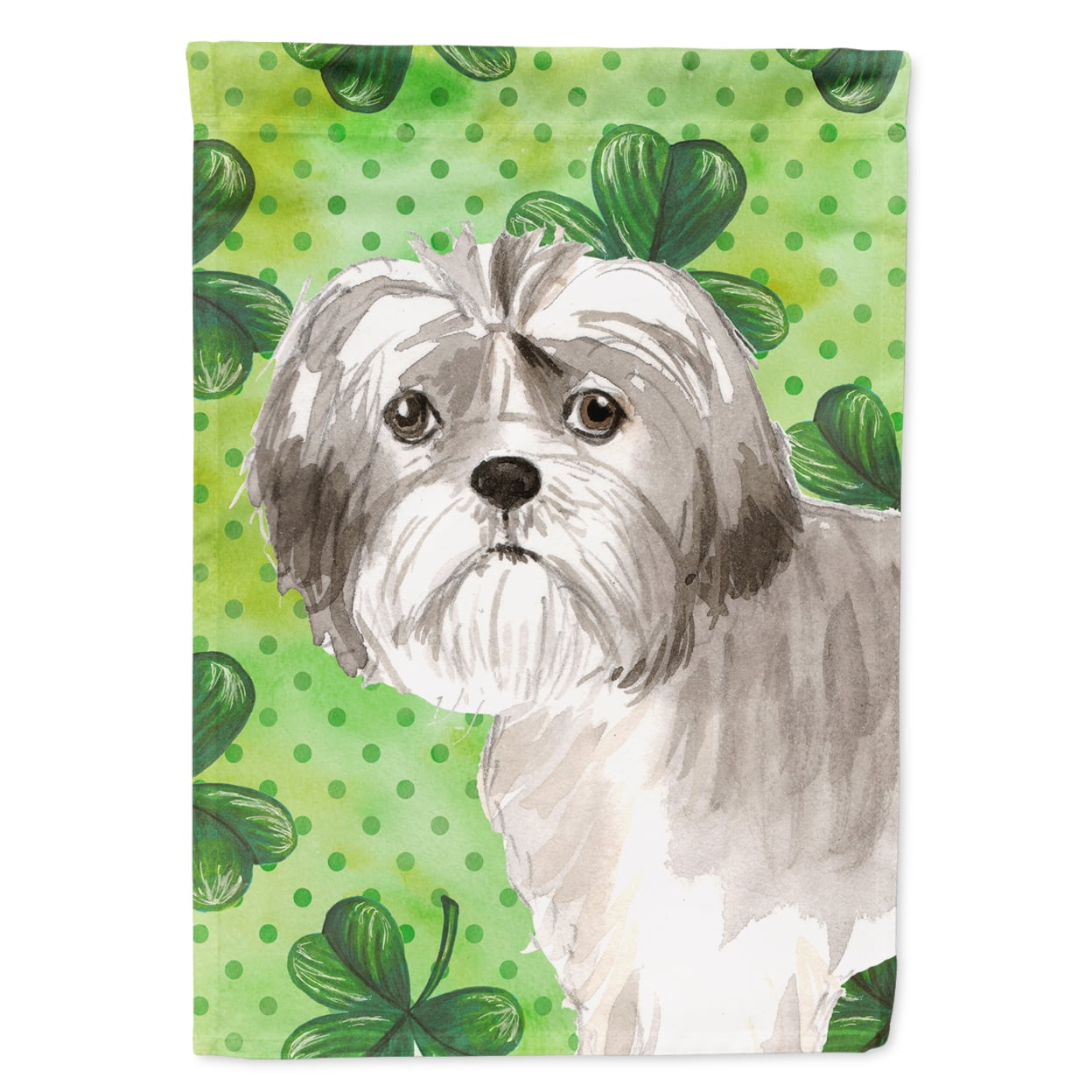 Carolines Treasures CK1788GF Shamrocks Shih Tzu Puppy Flag Garden Size ...