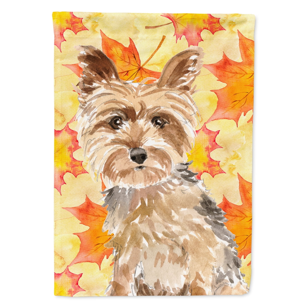 Carolines Treasures CK1817GF Fall Leaves Yorkie Yorkshire Terrier Flag ...