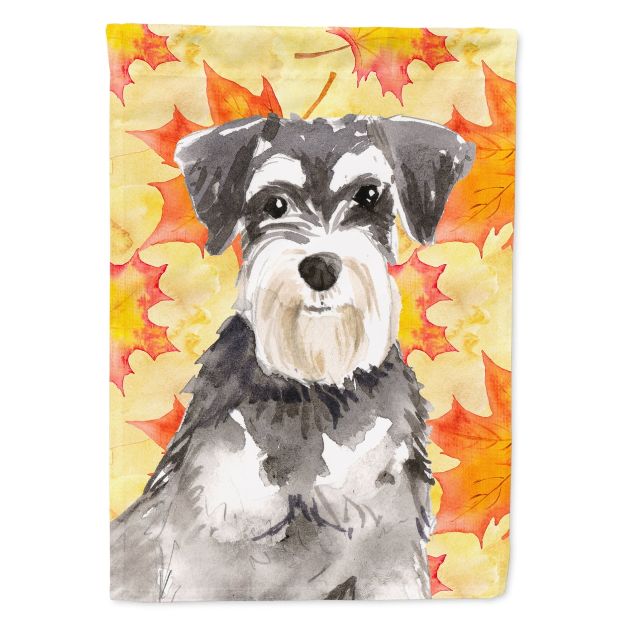 Carolines Treasures CK1833GF Fall Leaves Schnauzer 2 Flag Garden Size ...