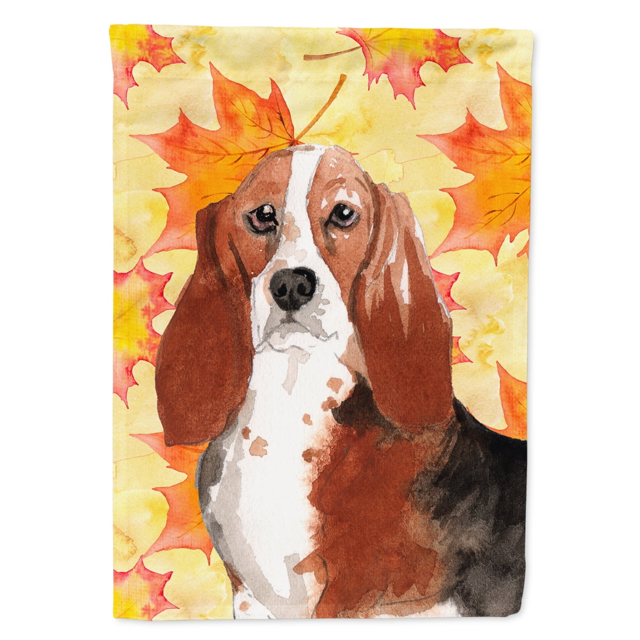 Carolines Treasures CK1853GF Fall Leaves Basset Hound Flag Garden Size ...