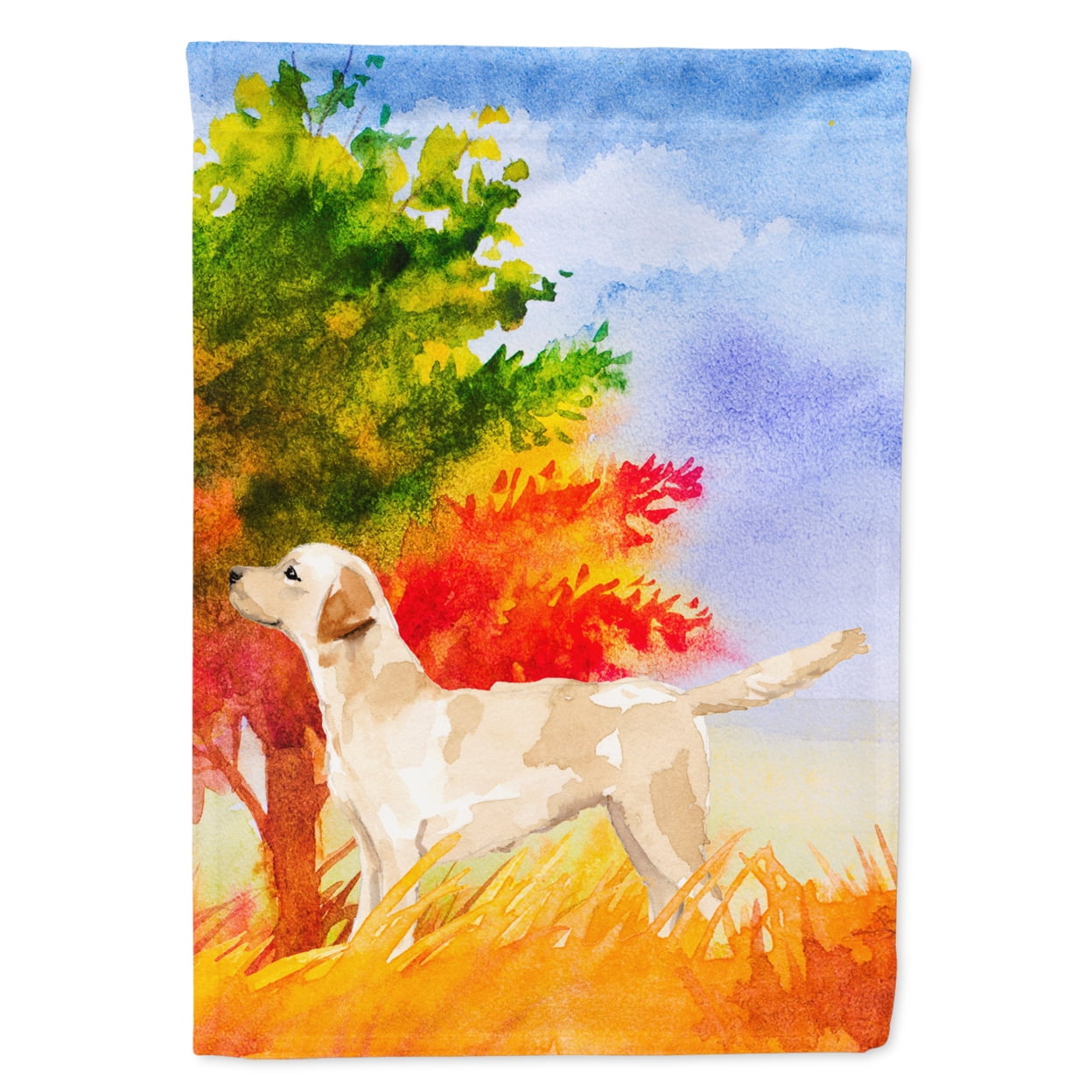 Carolines Treasures CK1938GF Fall Yellow Labrador Retriever Flag Garden ...