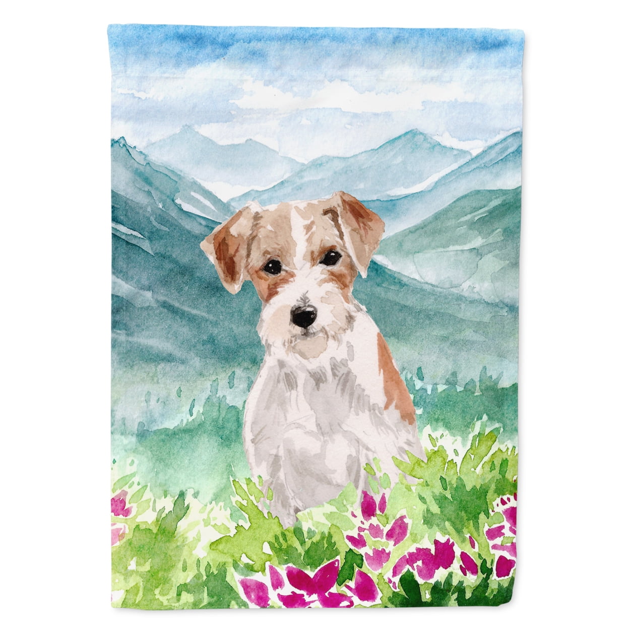 Carolines Treasures CK1963GF Mountian Flowers Jack Russell Terrier Flag ...