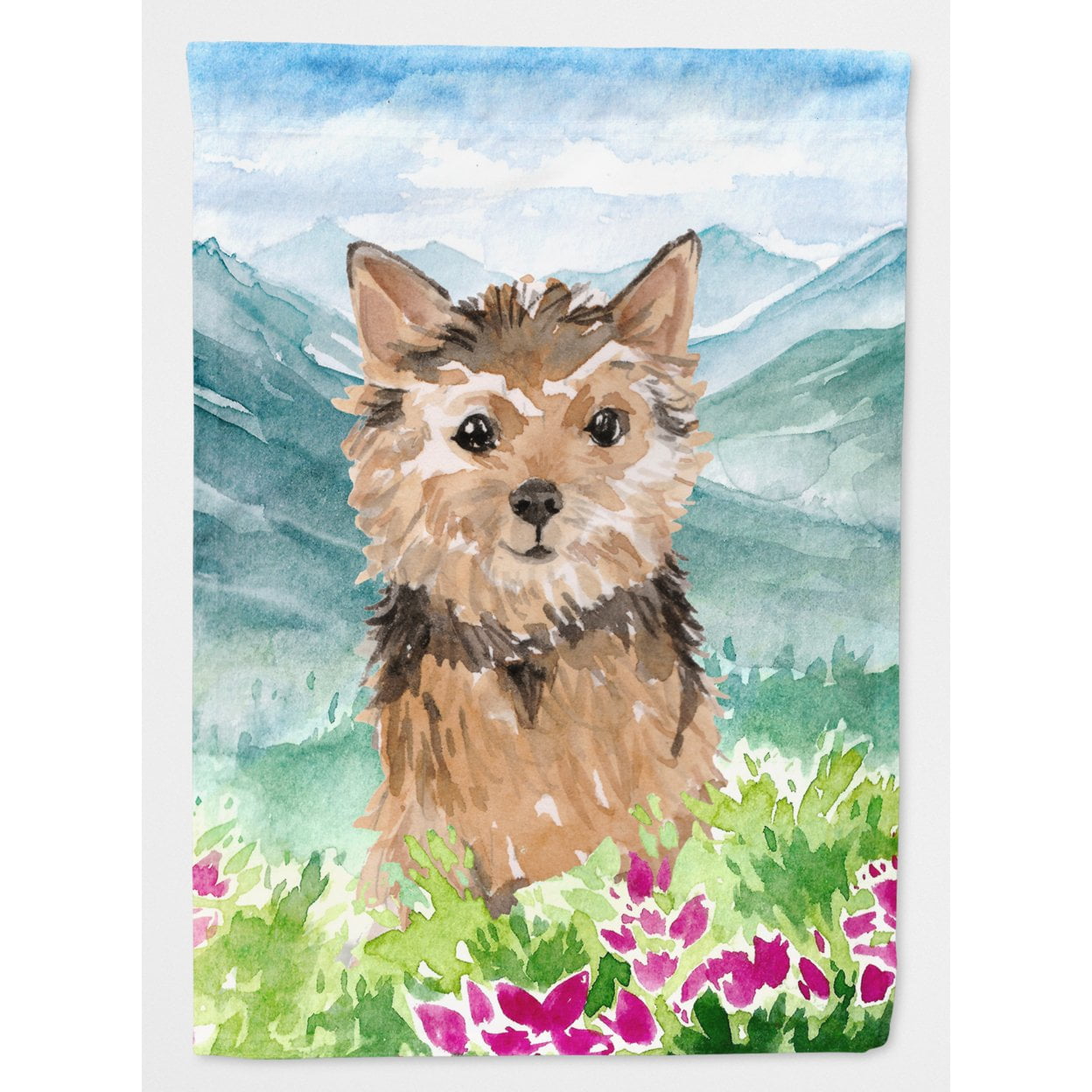 Carolines Treasures CK1971CHF Mountian Flowers Norwich Terrier Flag ...