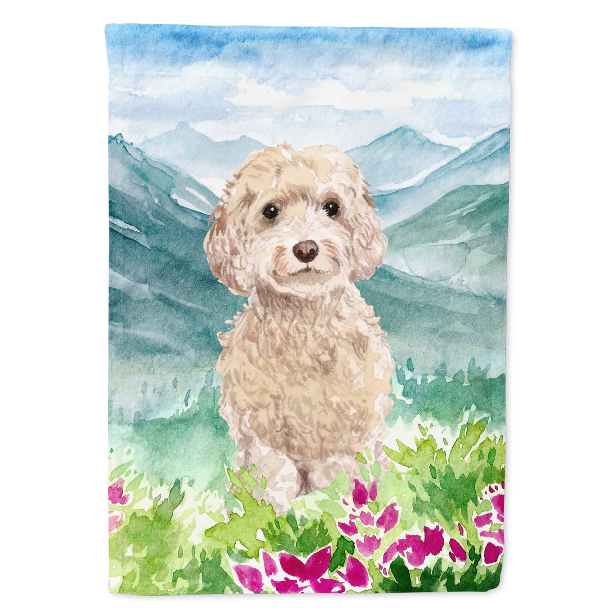 Carolines Treasures CK1984GF Mountian Flowers Goldendoodle Flag Garden ...