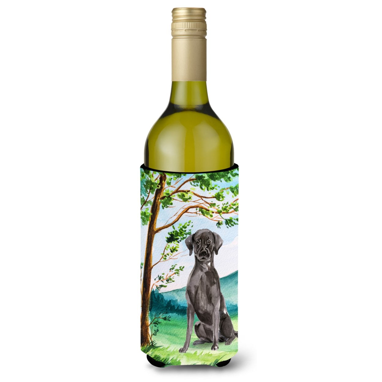 Carolines Treasures CK2027LITERK Under the Tree Black Labrador Wine ...